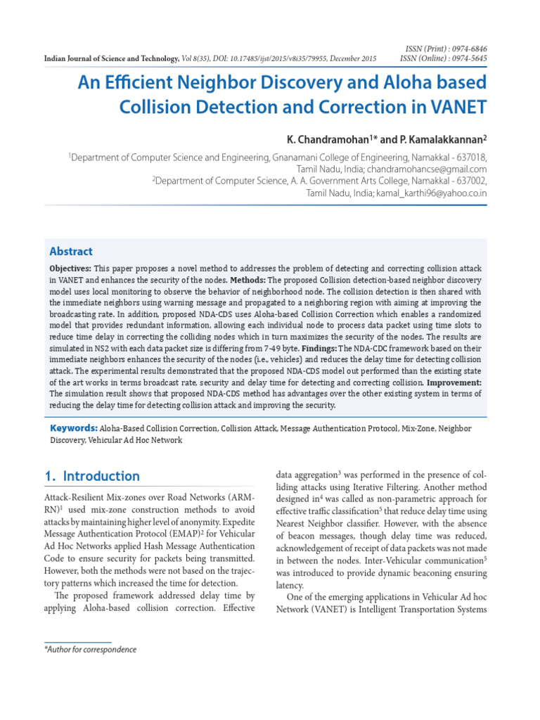 An Efficient Neighbor Discovery and Aloha Based | PDF | Wireless Ad Hoc Network | Routing