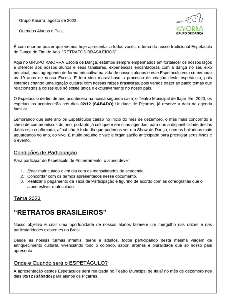 Modelo Bilhete | PDF