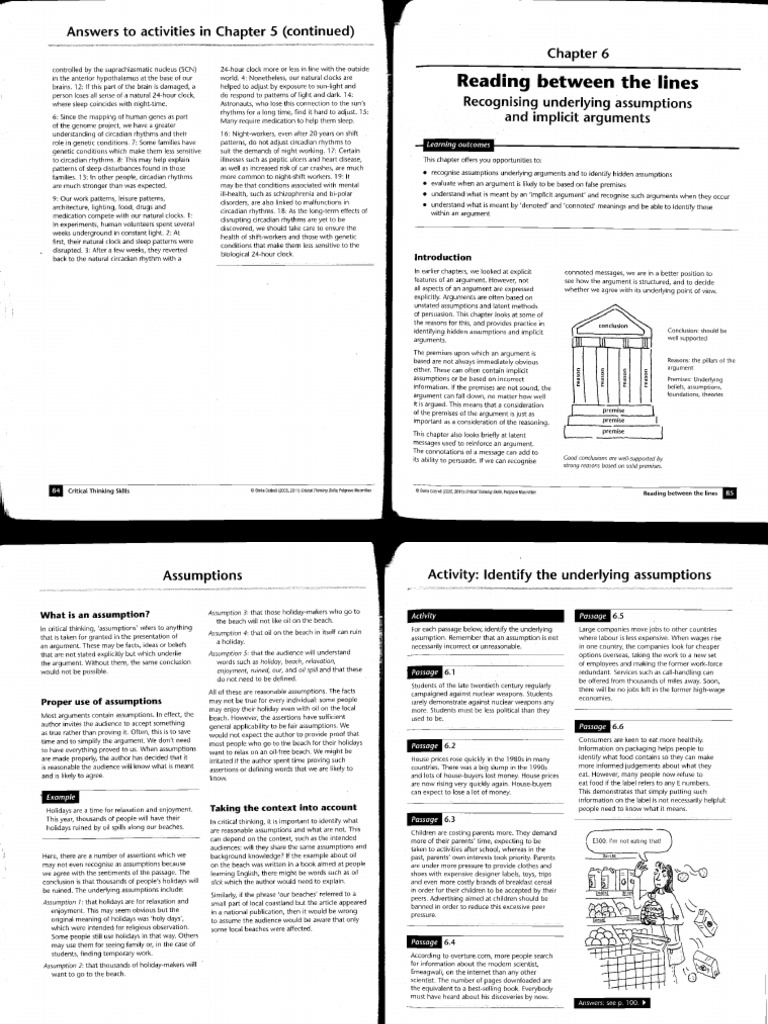 Critical Thinking Skills - Chapter 6,7,8 | PDF