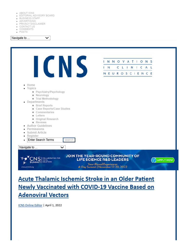 Mesa Et Al., ICN. | PDF | Virus | Stroke