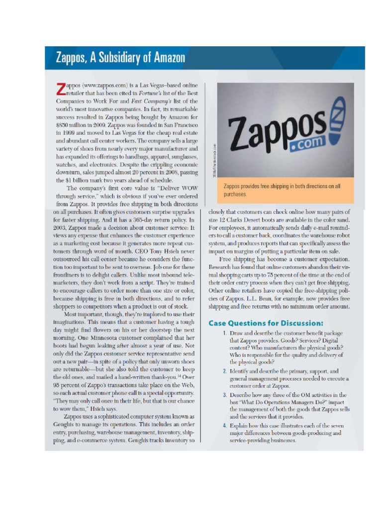Zappos Case Study | PDF