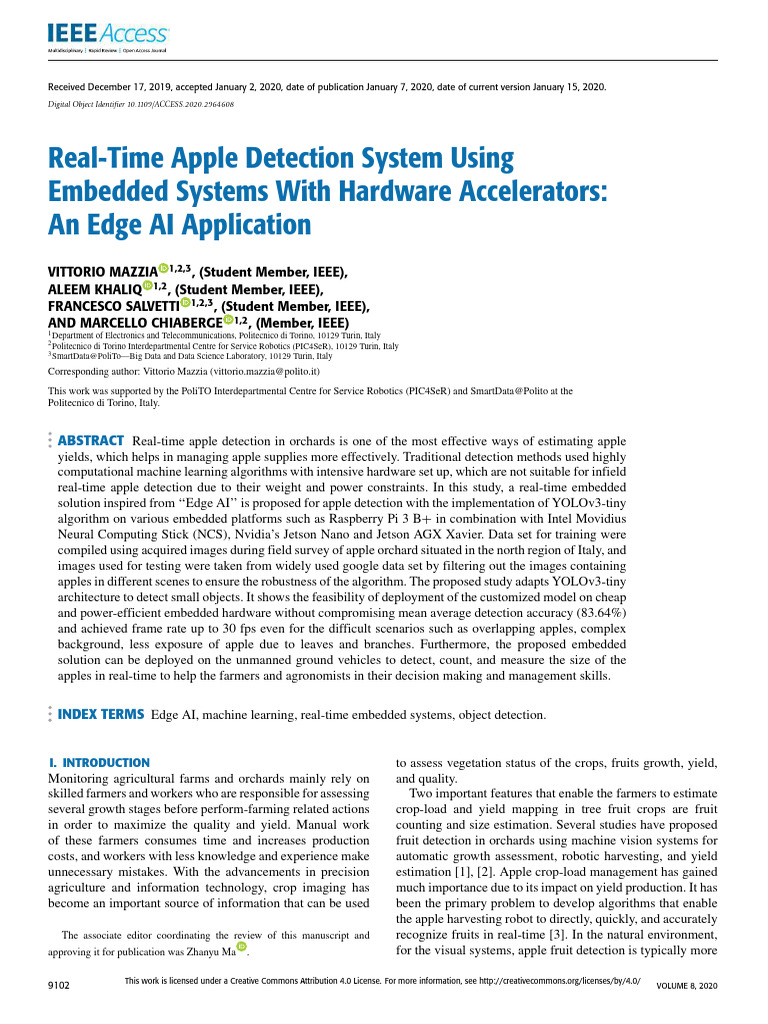 Real Time Apple Detection System Using Embedded Sy Pdf Graphics Processing Unit Deep Learning