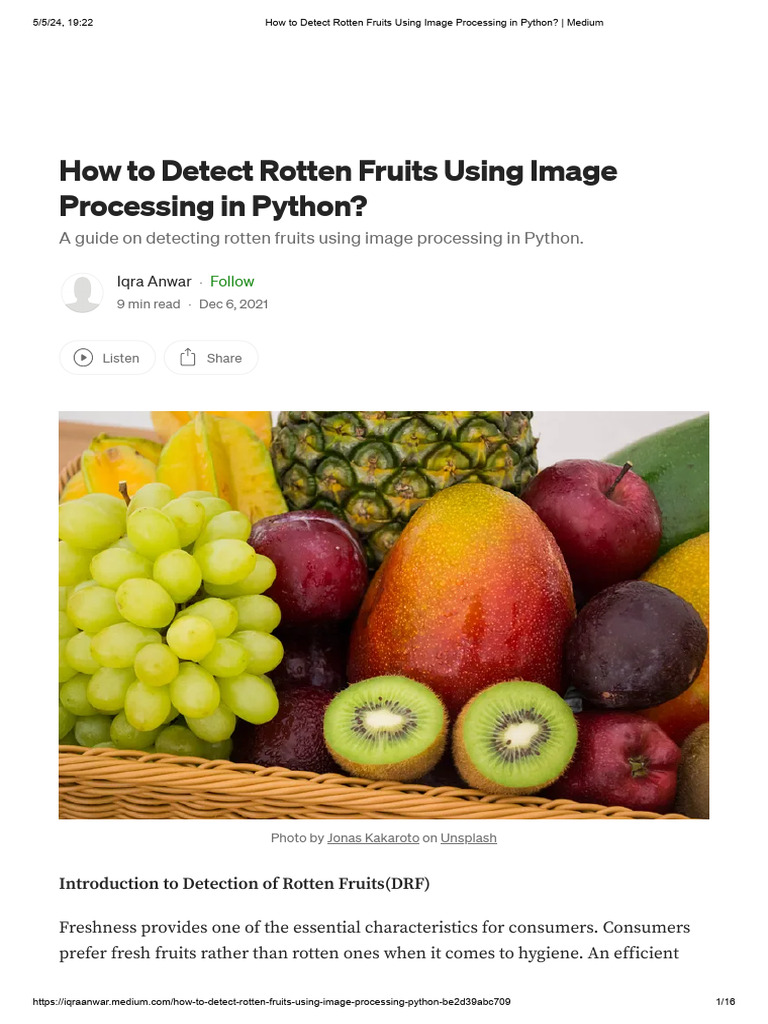 How To Detect Rotten Fruits Using Image Processing in Python - Medium ... How To Detect Rotten Fruits Using Image Processing in Python - Medium ...