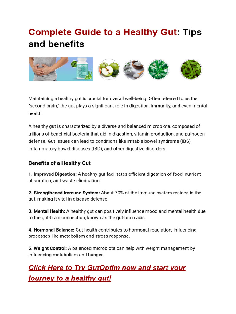 Complete Guide To A Healthy Gut | PDF | Dietary Fiber | Diet & Nutrition