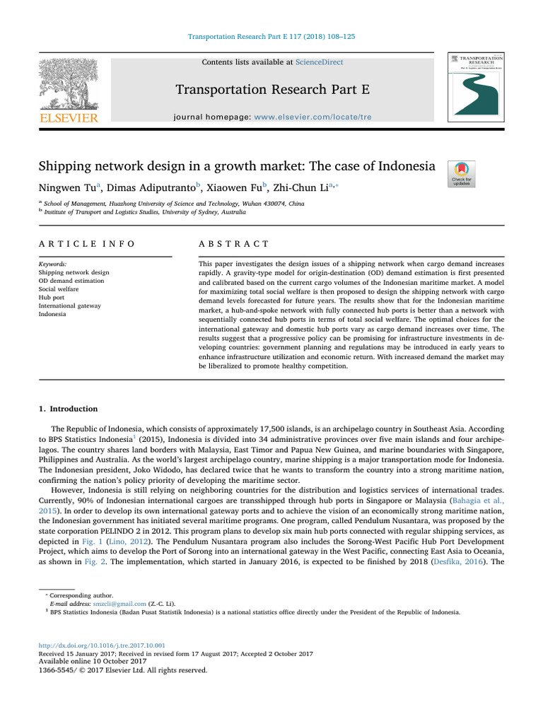Shipping Network Design - Case in Indonesia | PDF | Port | Containerization