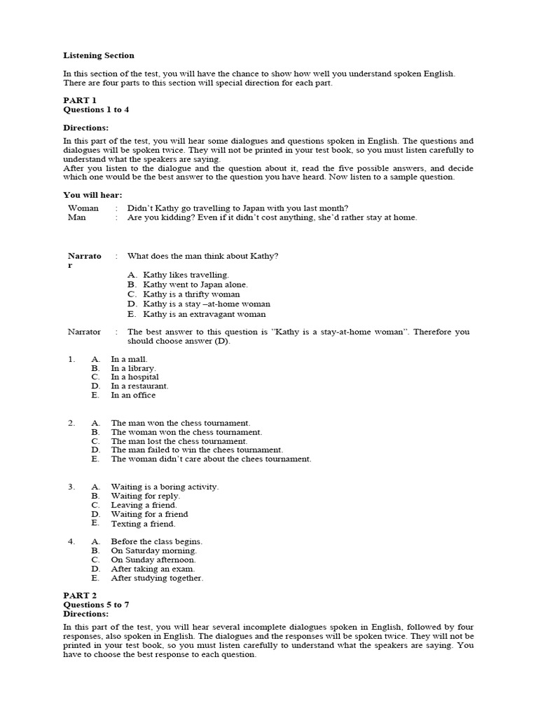 Bhs Inggris 20 LISTENING N Reading | PDF | Grocery Store