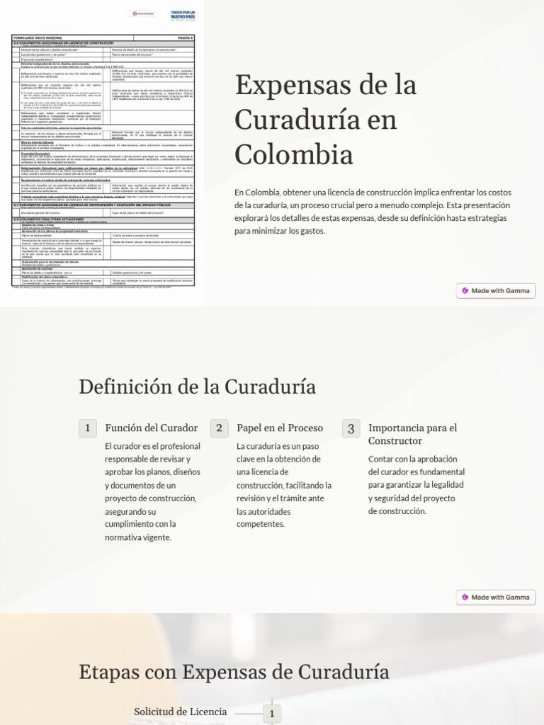 Costos de Curaduría en Construcción Colombia | PDF | Arquitecto