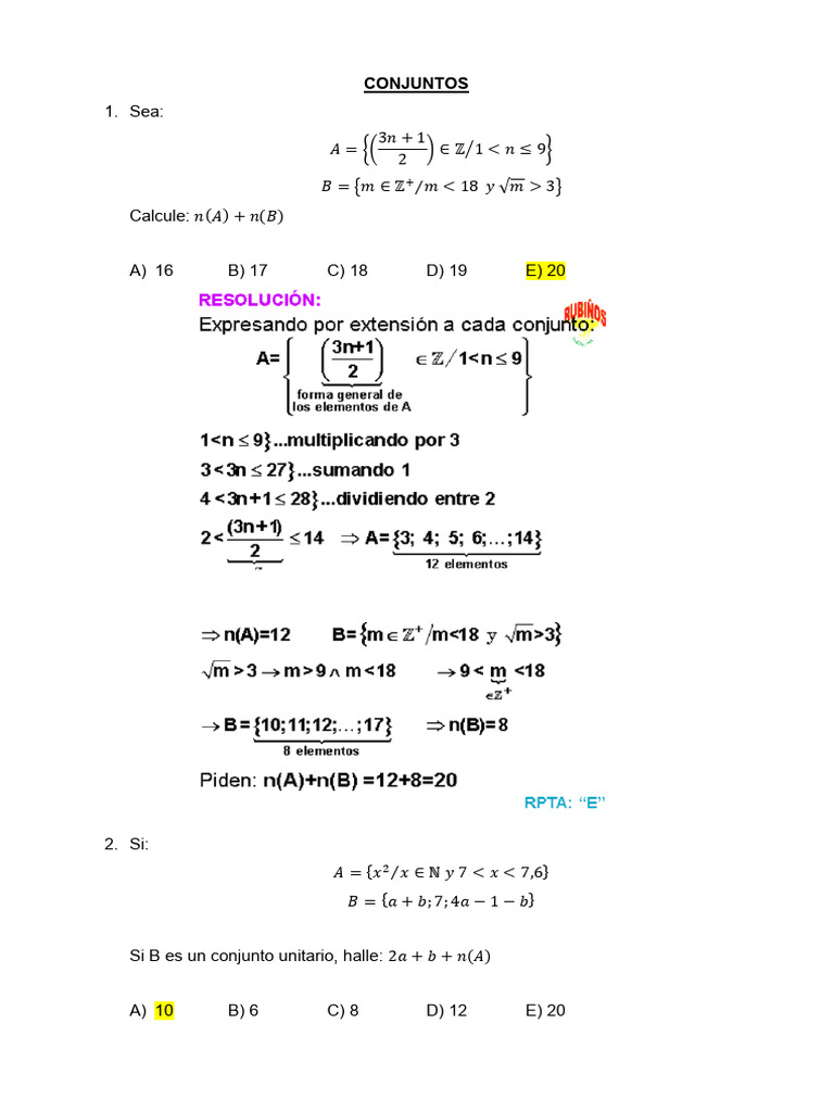 1. TEORÍA DE CONJUNTOS (CAEPU MAY-JUL 2024) (Solucionario) (1) | PDF ... 1. TEORÍA DE CONJUNTOS (CAEPU MAY-JUL 2024) (Solucionario) (1) | PDF ...