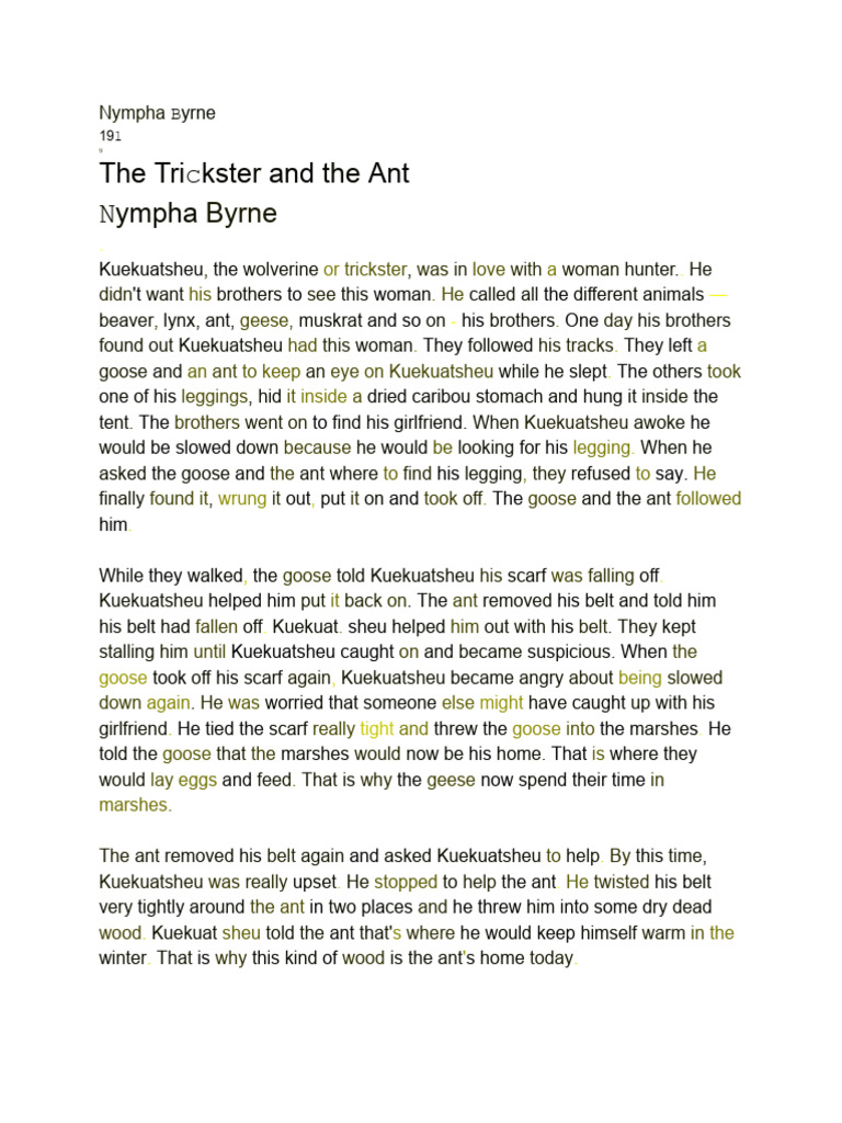 Trickster's Tale of Love and Cunning | PDF