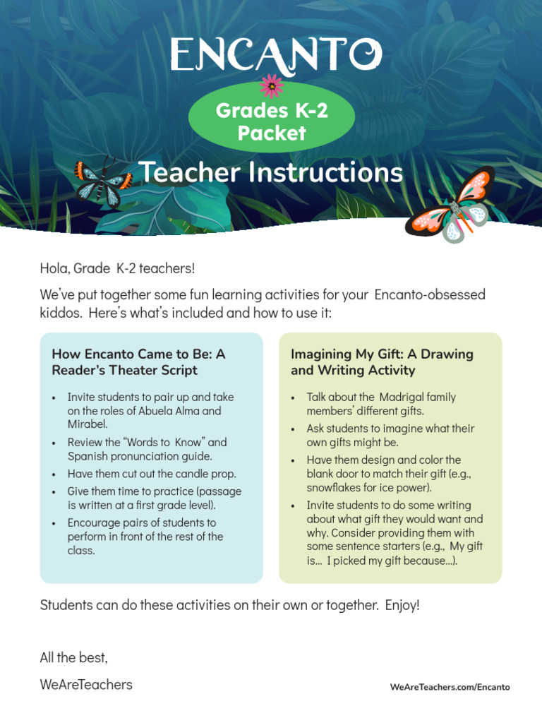 Encanto Full Packet Grades K 2 | PDF