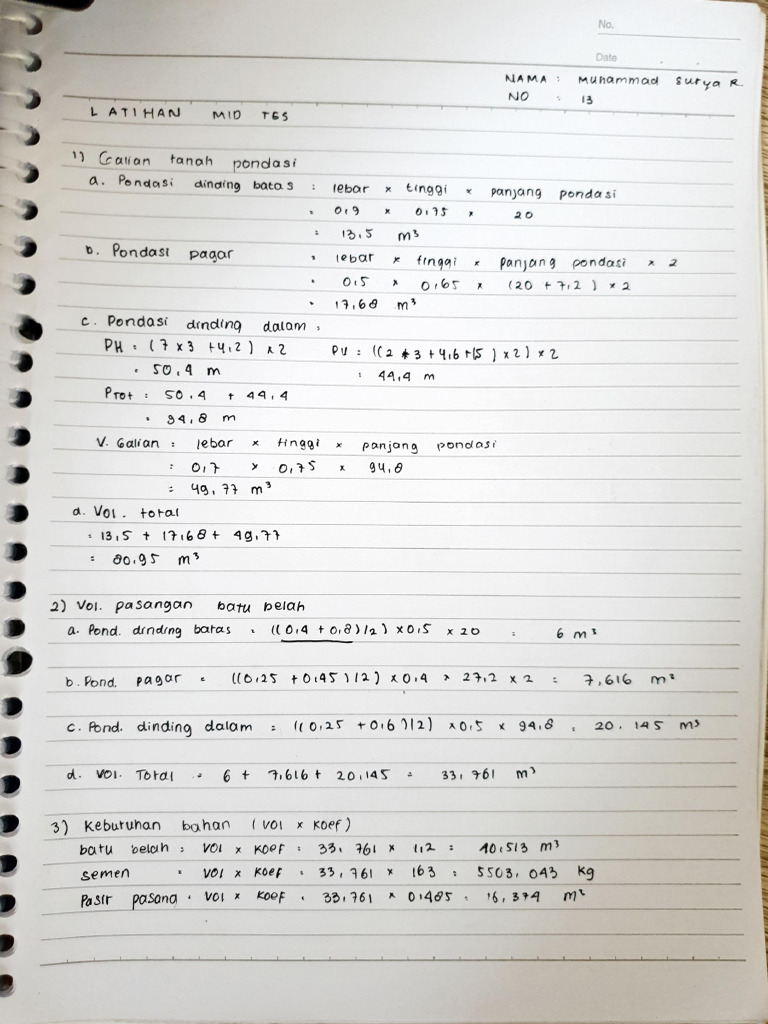 Muhammad Surya (13) Latihan Mid Tes - Estimasi Biaya | PDF