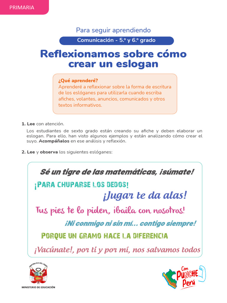 Reflexionamos Sobre Cómo Crear Un Eslogan: ¡Jugar Te Da Alas! | PDF ...