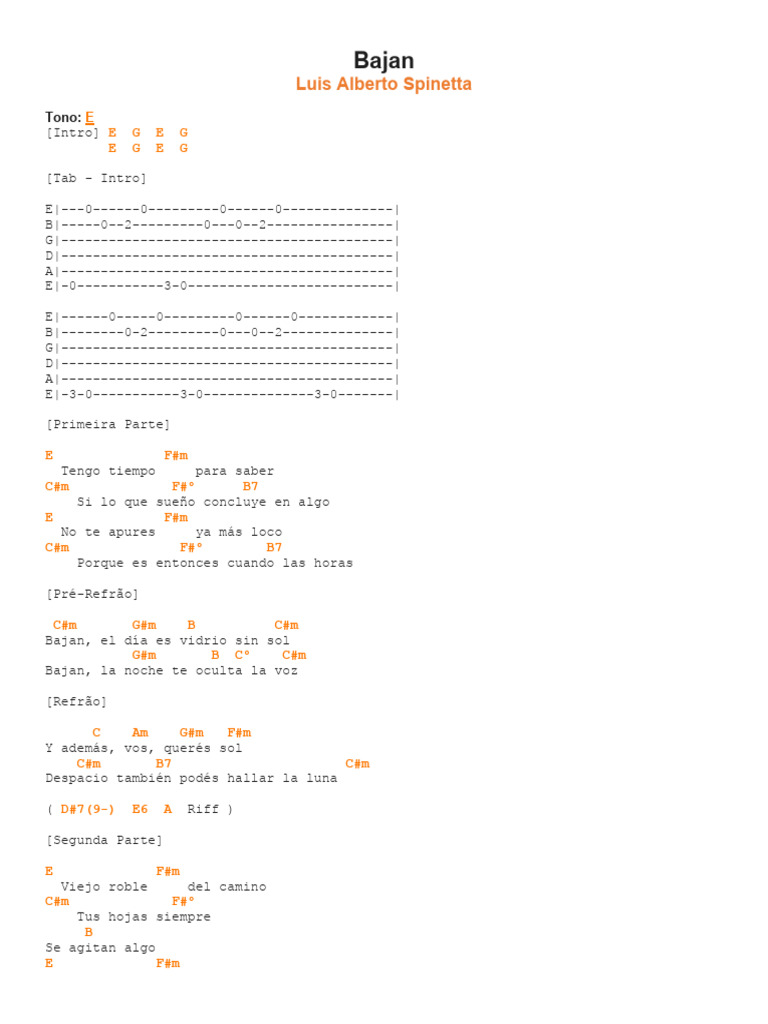 Bajan - Spinetta | PDF