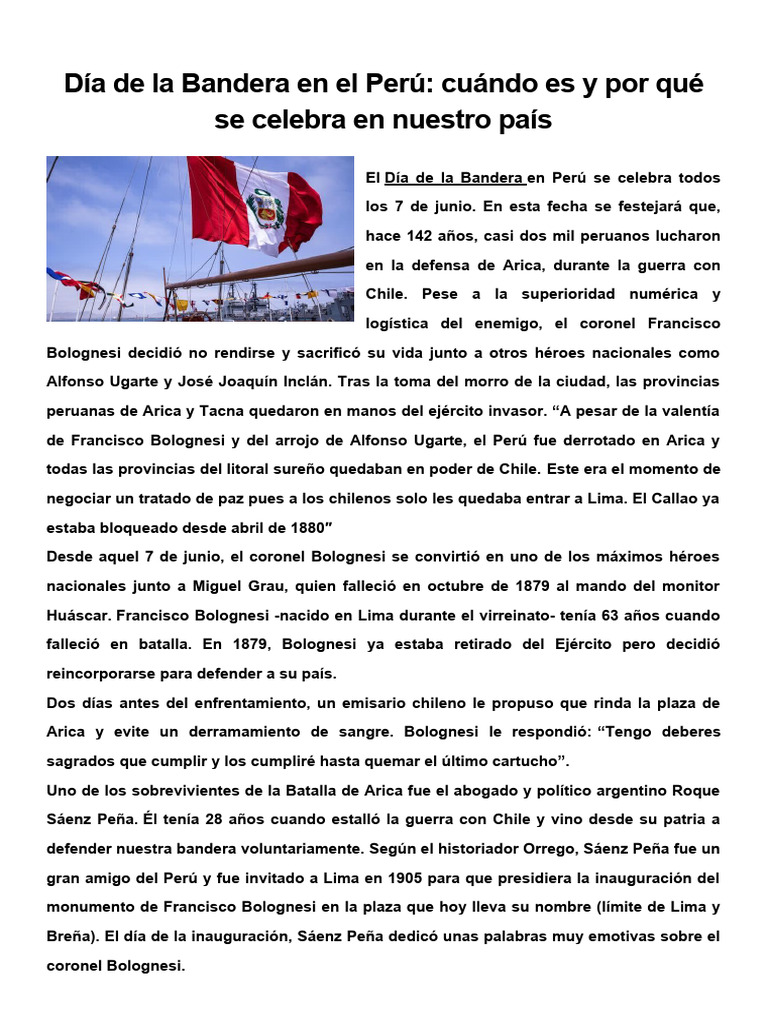 Sesionde Aprendizaje Día de La Bandera en El Perú 5 de Junio Del 2023 ...