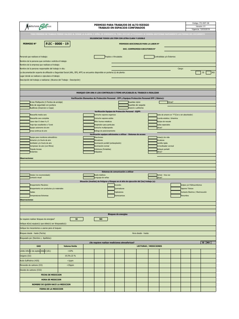 Fo-Sst-36 Ptar en Espacios Confinados | PDF