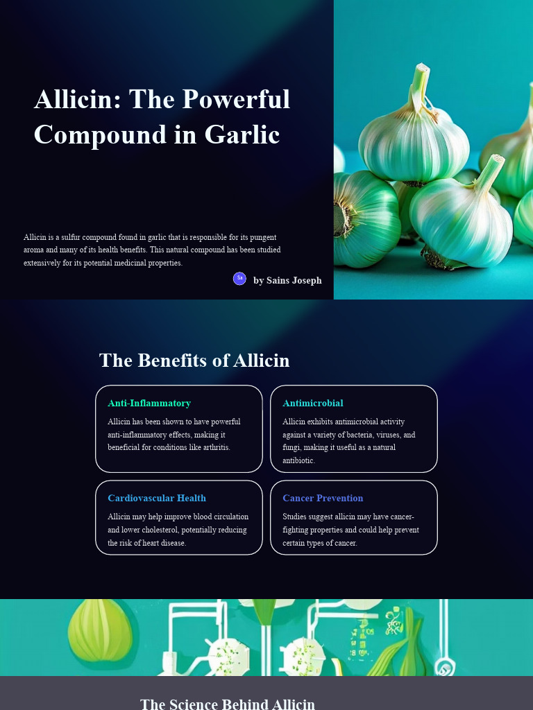 Allicin The Powerful Compound in Garlic | PDF | Garlic | Cardiovascular Diseases