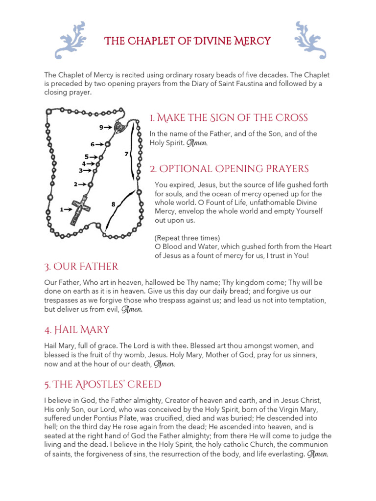 The Chaplet of Divine Mercy | PDF | Mercy | Lord's Prayer