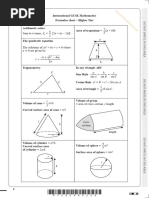 Formula Sheet Edexcel IGCSE Maths | PDF | Area | Euclidean Geometry