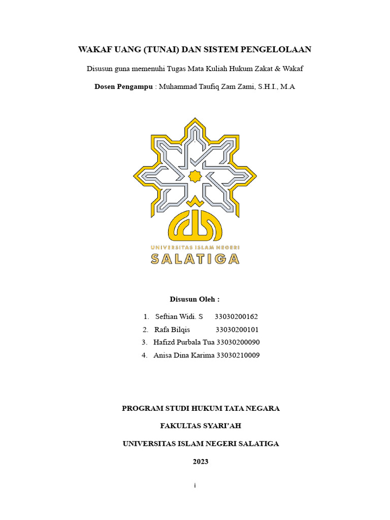 Pengelolaan Wakaf Uang dalam Islam | PDF