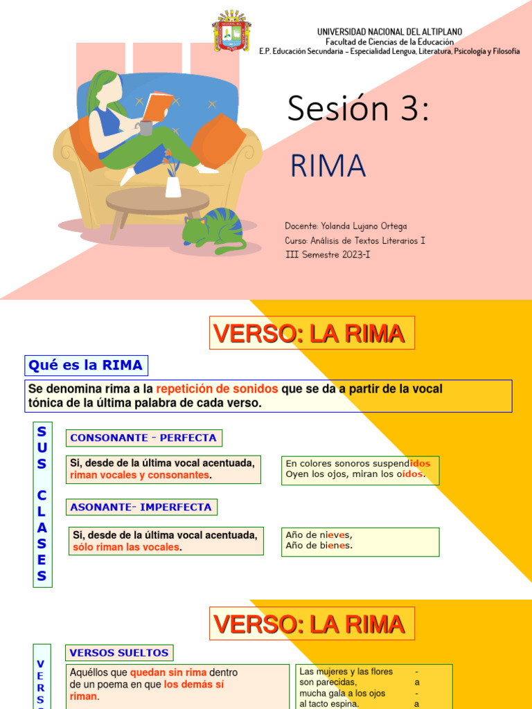 Sesiòn 3 - Semana 4 - Rima | PDF | Rima | Metro (poesía)