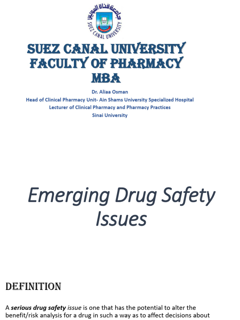 Emerging Drug Safety Issue Lec 6 No Audio | Download Free PDF ...