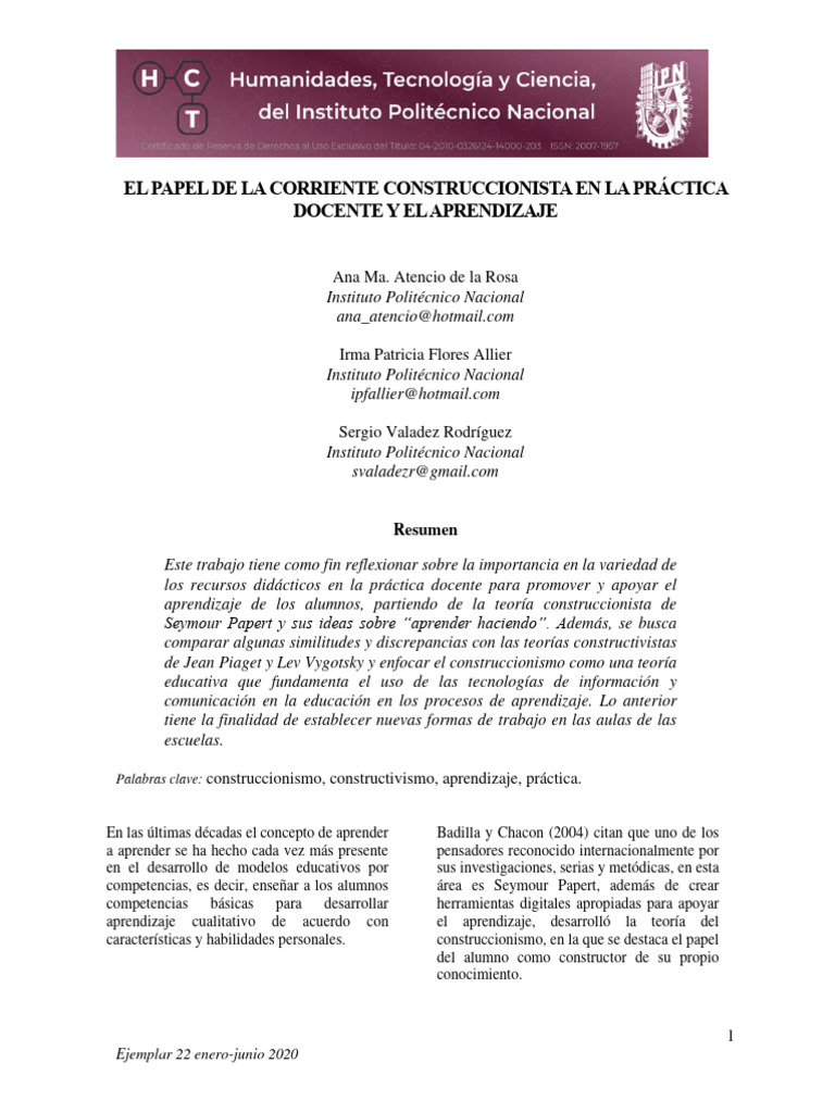 Humanidades 23 000873 | PDF | Aprendizaje | Constructivismo (filosofía de la educación)