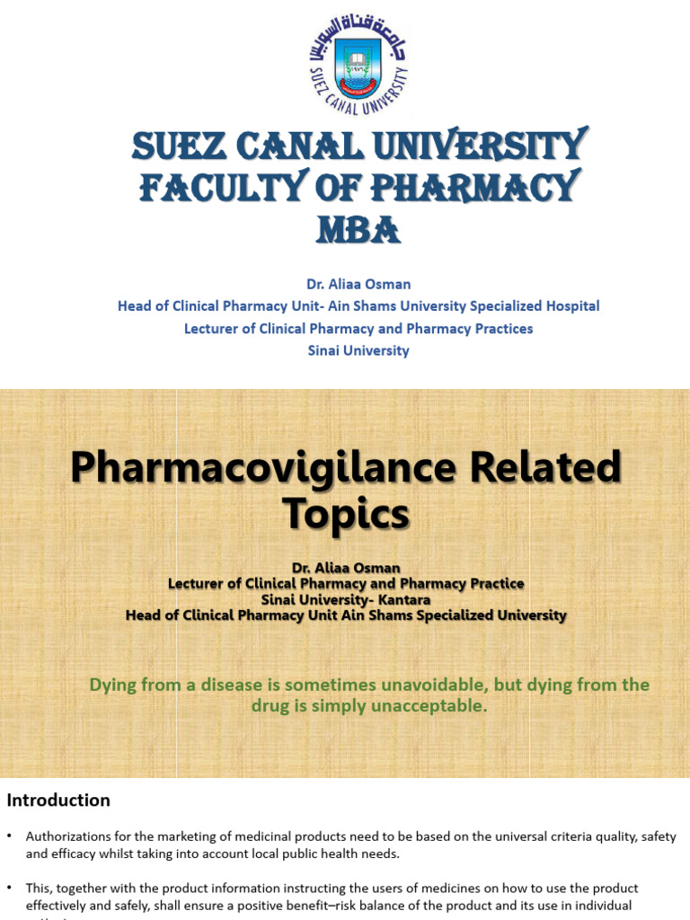 Pharmacovigilance-Related Topics Lec 2 Cpy | PDF | Pharmacovigilance | Clinical Trial