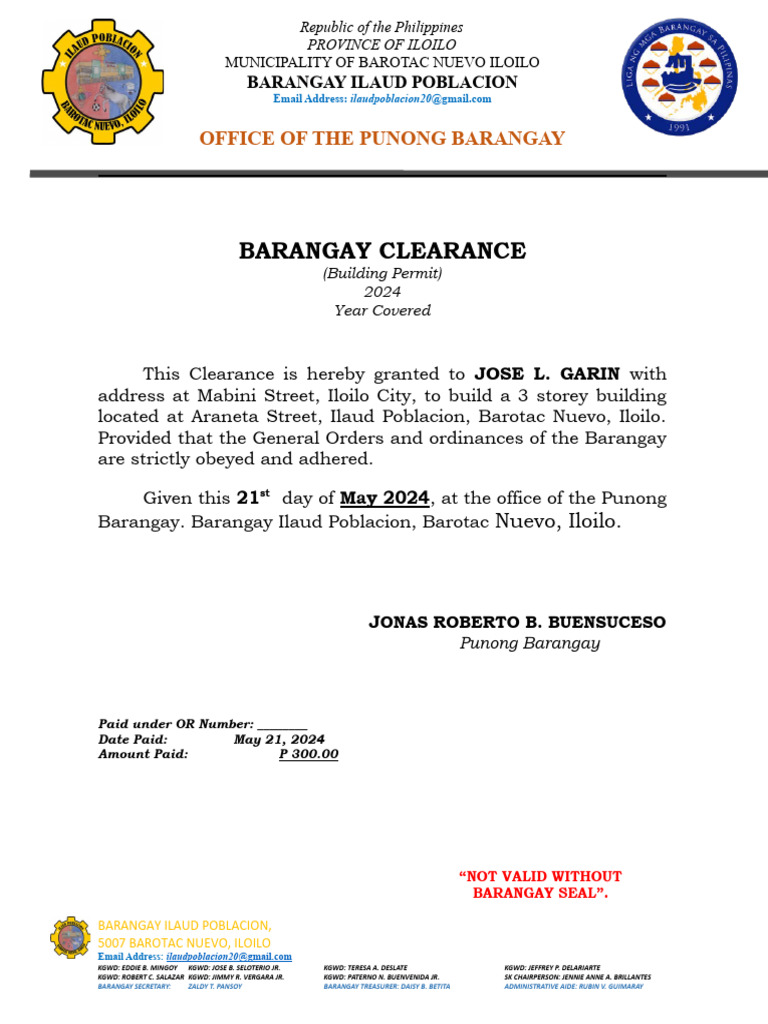 CERTIFICATE Building Permit | PDF