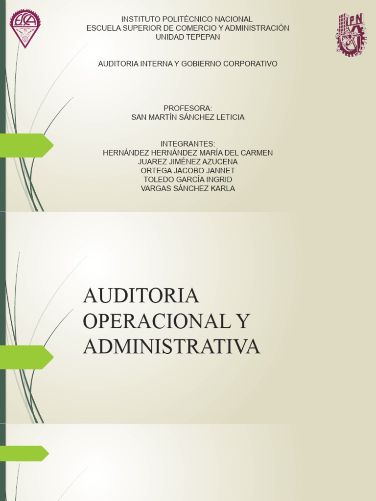 Auditoria Operacional y Administrativa | PDF | Auditoría | Planificación