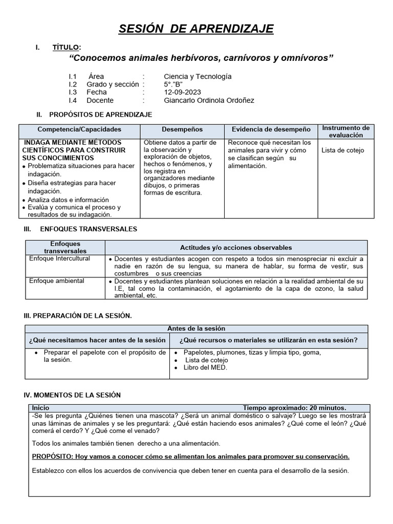 Actividades sobre animales y su alimentación | PDF | Depredación | Carne