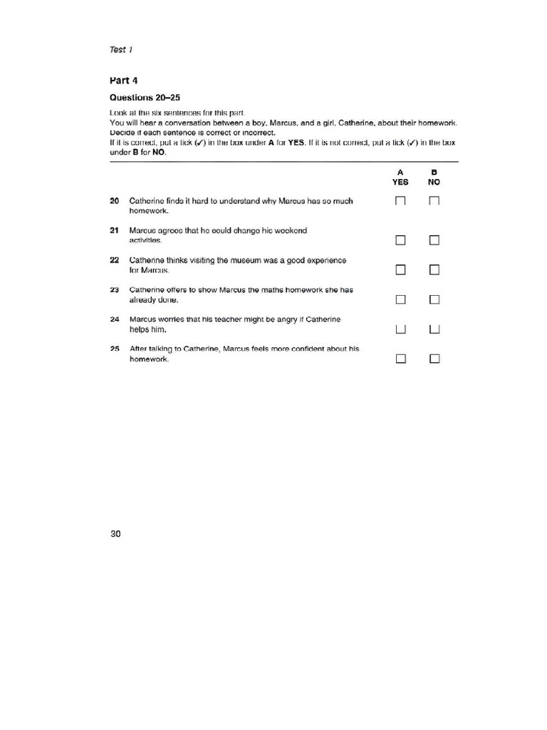 PET Part 4 Listening | PDF