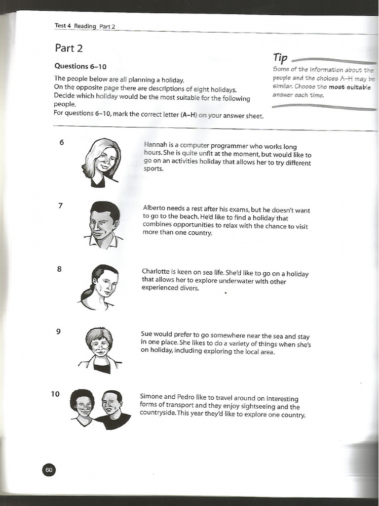 PET Reading Part 2 3 4 | PDF