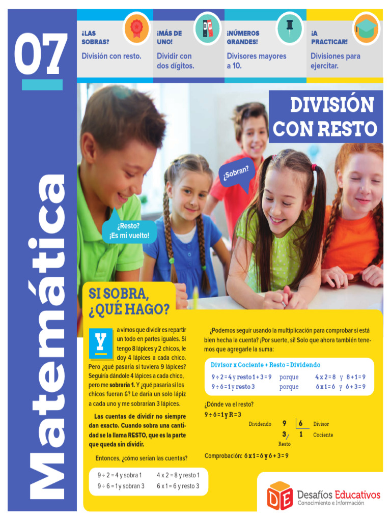 7 Matemática - División Con Resto - División Por 2 Cifras - Desafíos Educativos-1 | Descargar ...