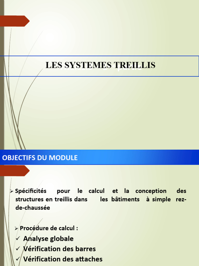 Types de Treillis en Bâtiment | PDF | Treillis (assemblage) | Flexion ...