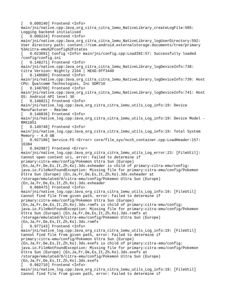 Citra Log | PDF | Software | Computer Architecture