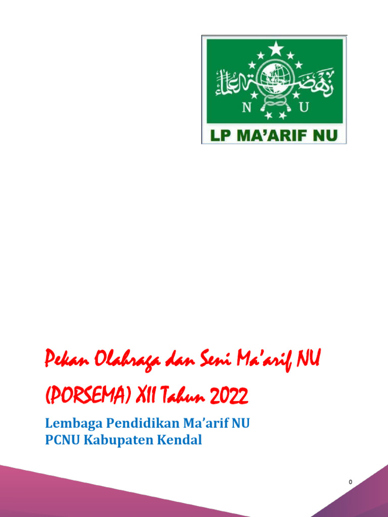 Juknis Porsema Xii 2022 Kab. Kendal | PDF