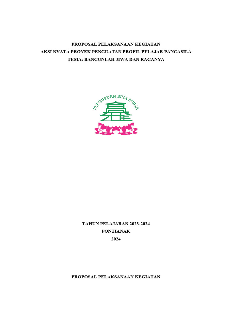 Proposal Pelaksanaan Kegiatan p5 | PDF