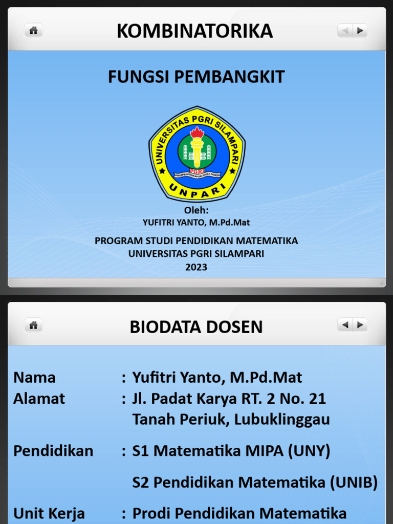 Pertemuan 6 - Fungsi Pembangkit | PDF