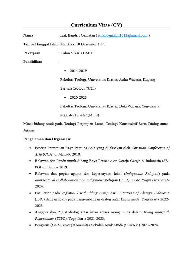 Curriculum Vitae 1 | PDF