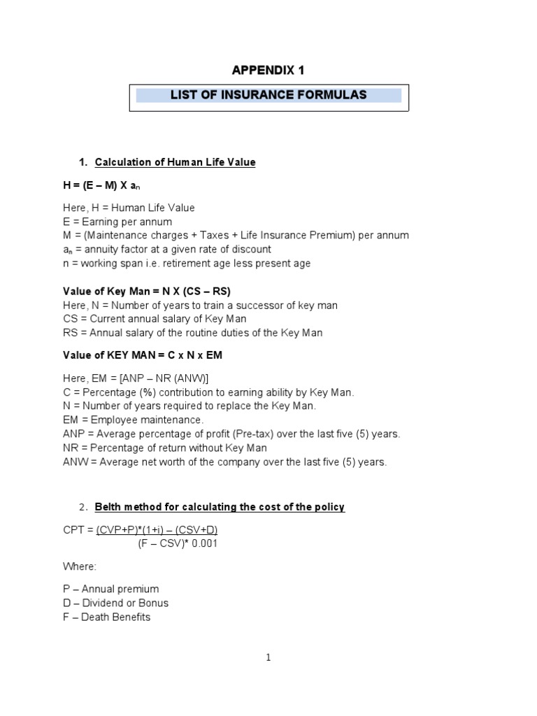 Insurance Formula | PDF | Business