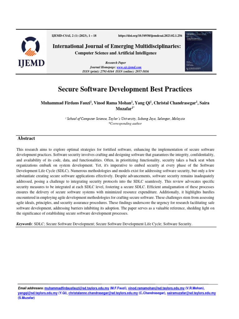 Secure Software Development Best Practices | PDF | Software Development ... Secure Software Development Best Practices | PDF | Software Development ...