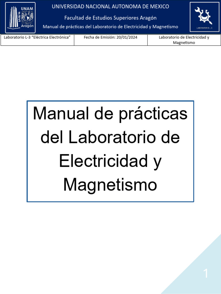 Manual de Prácticas Del Laboratorio de Electricidad y Magnetismo 1-6 | Descargar gratis PDF ...