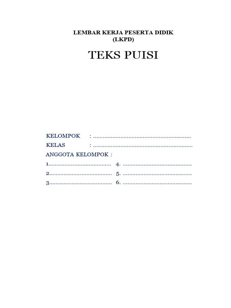 LKPD Puisi | PDF