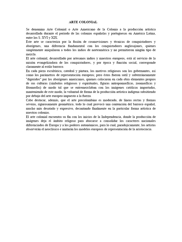 Arte Colonial en América Latina | PDF | Pinturas | Perú
