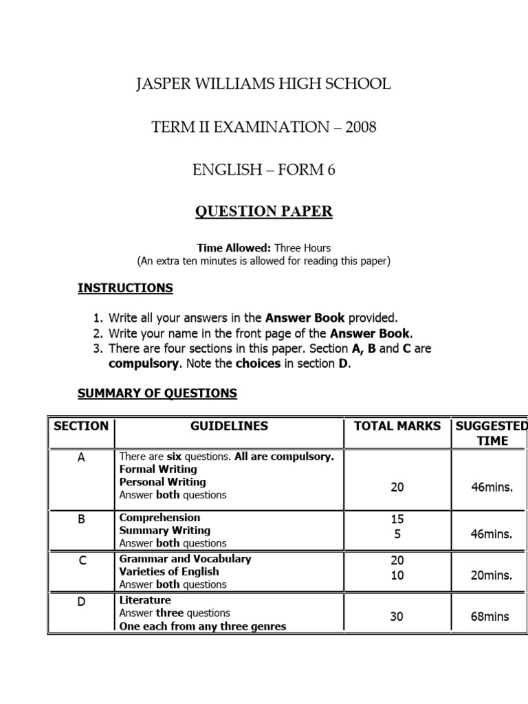 Term 2 Eng - Form 6 QST Paper | PDF | Coral Reef | Coral