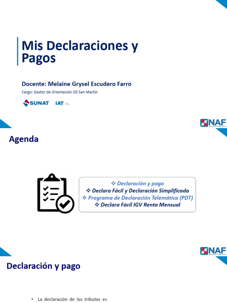 Declaraciones y Pagos SUNAT | PDF | Impuestos | Tarjeta de crédito