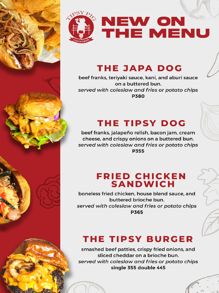 Tipsy Food Menu | PDF