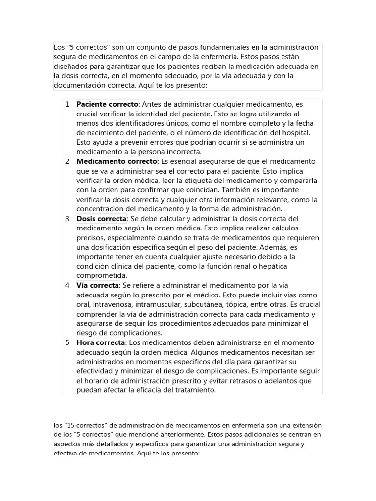 15 Correctos en Administración de Medicamentos | PDF | Medicamentos con ...