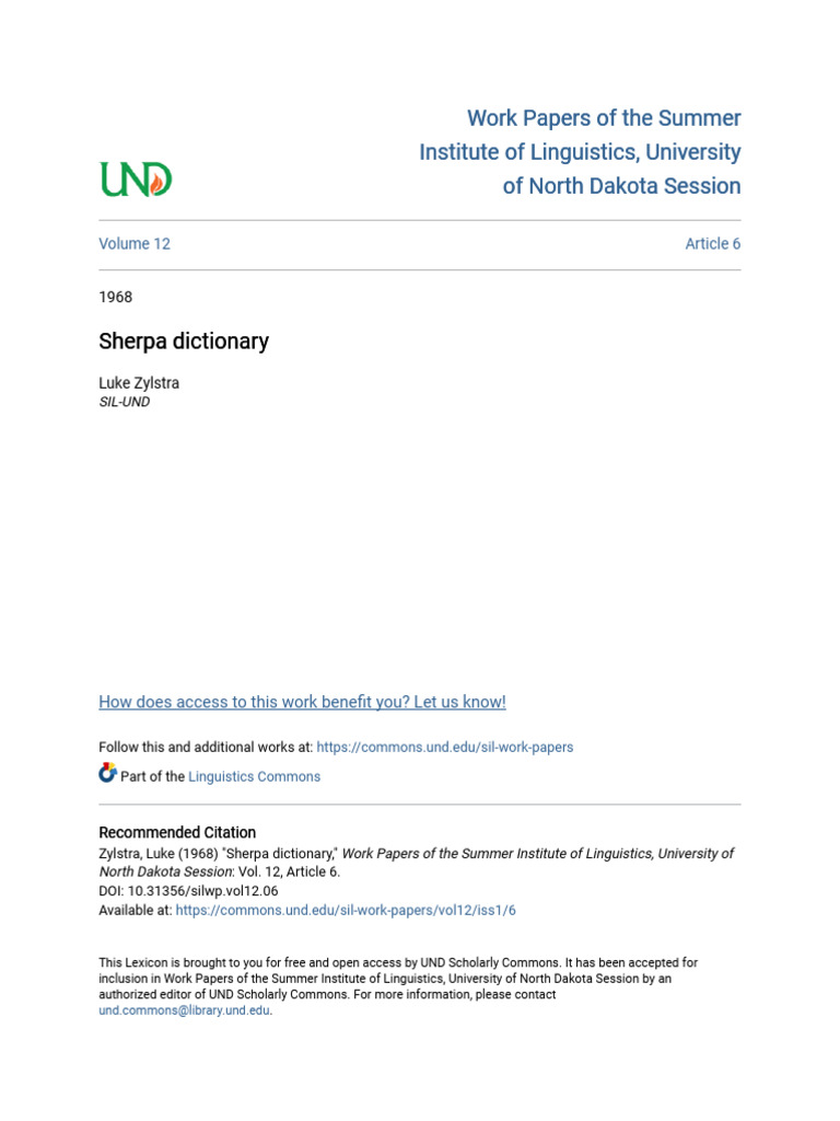 Sherpa Dictionary | PDF