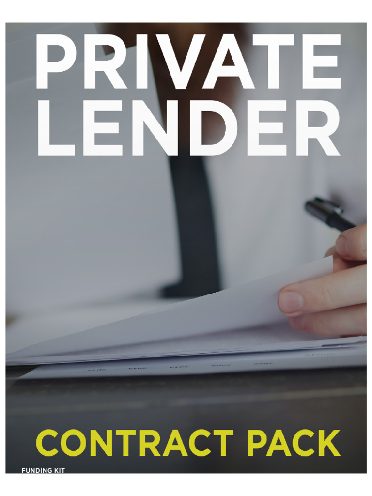 Private Lender Contracts | PDF | Mortgage Law | Foreclosure